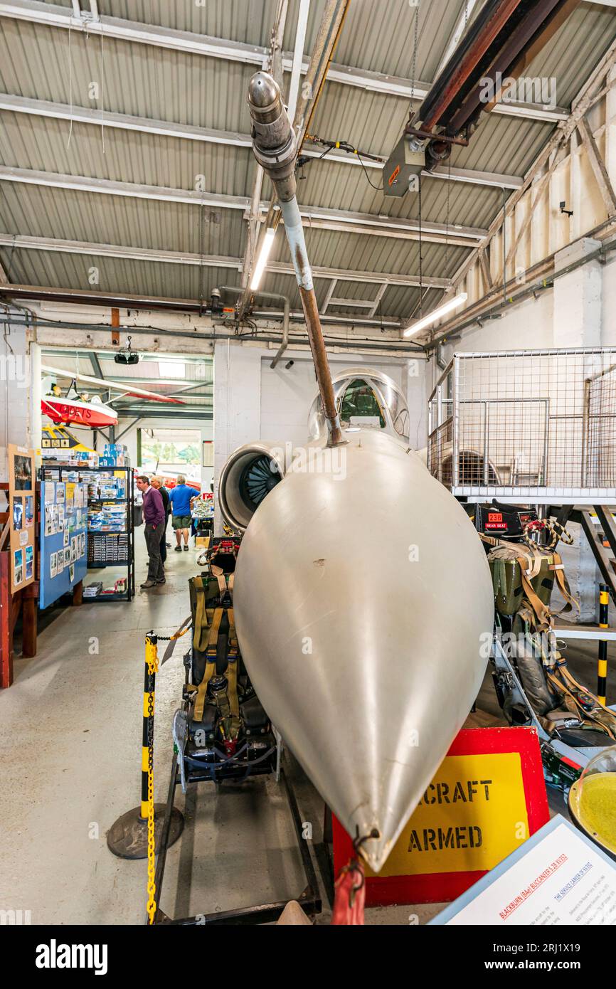 Front view of the nose cone and cockpit of a RAF Blackburn Buccaneer on ...