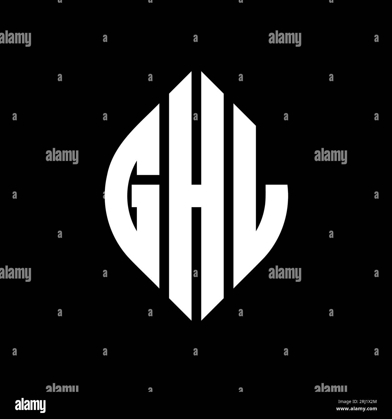 GHL circle letter logo design with circle and ellipse shape. GHL ...