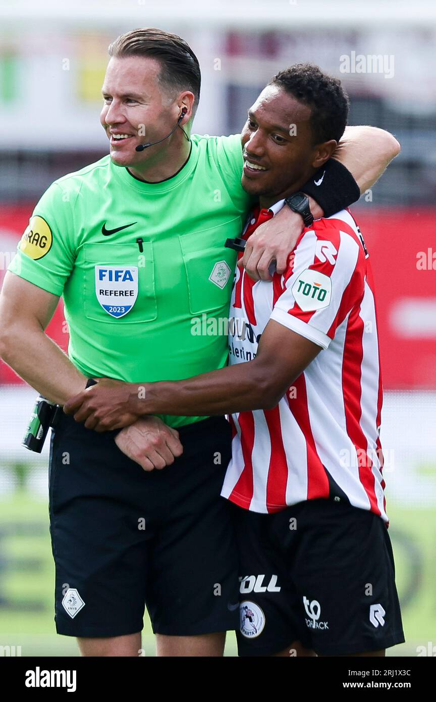 ROTTERDAM, NETHERLANDS - AUGUST 20: referee Danny Makkelie and Jonathan ...