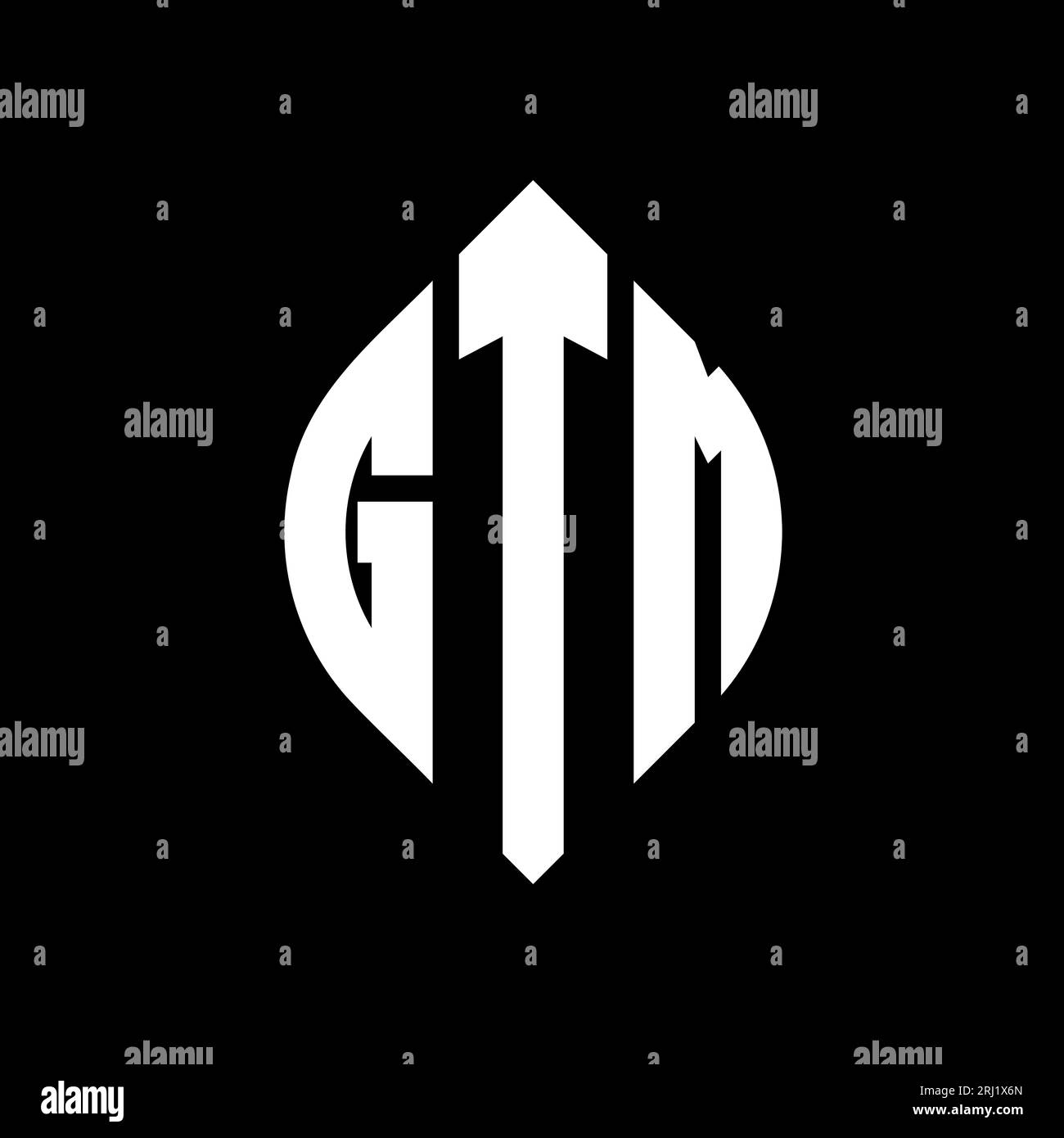 GTM circle letter logo design with circle and ellipse shape. GTM ...
