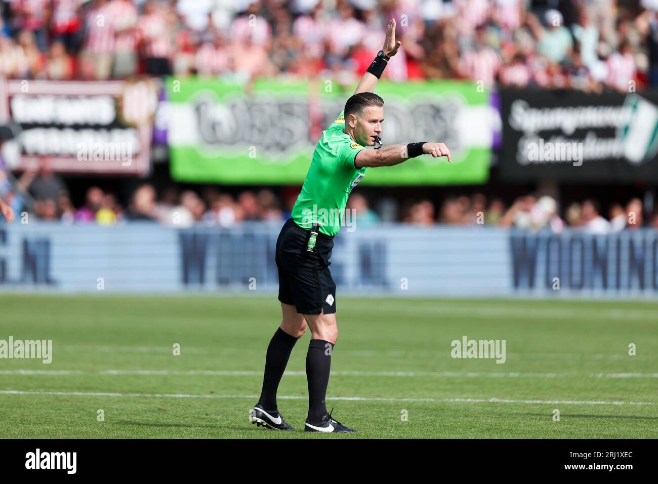 ROTTERDAM, NETHERLANDS - AUGUST 20: referee Danny Makkelie calles the ...