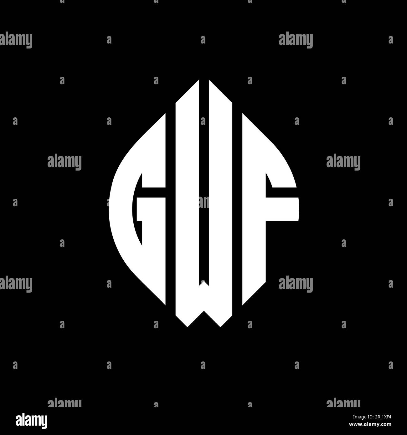 GWF circle letter logo design with circle and ellipse shape. GWF ...