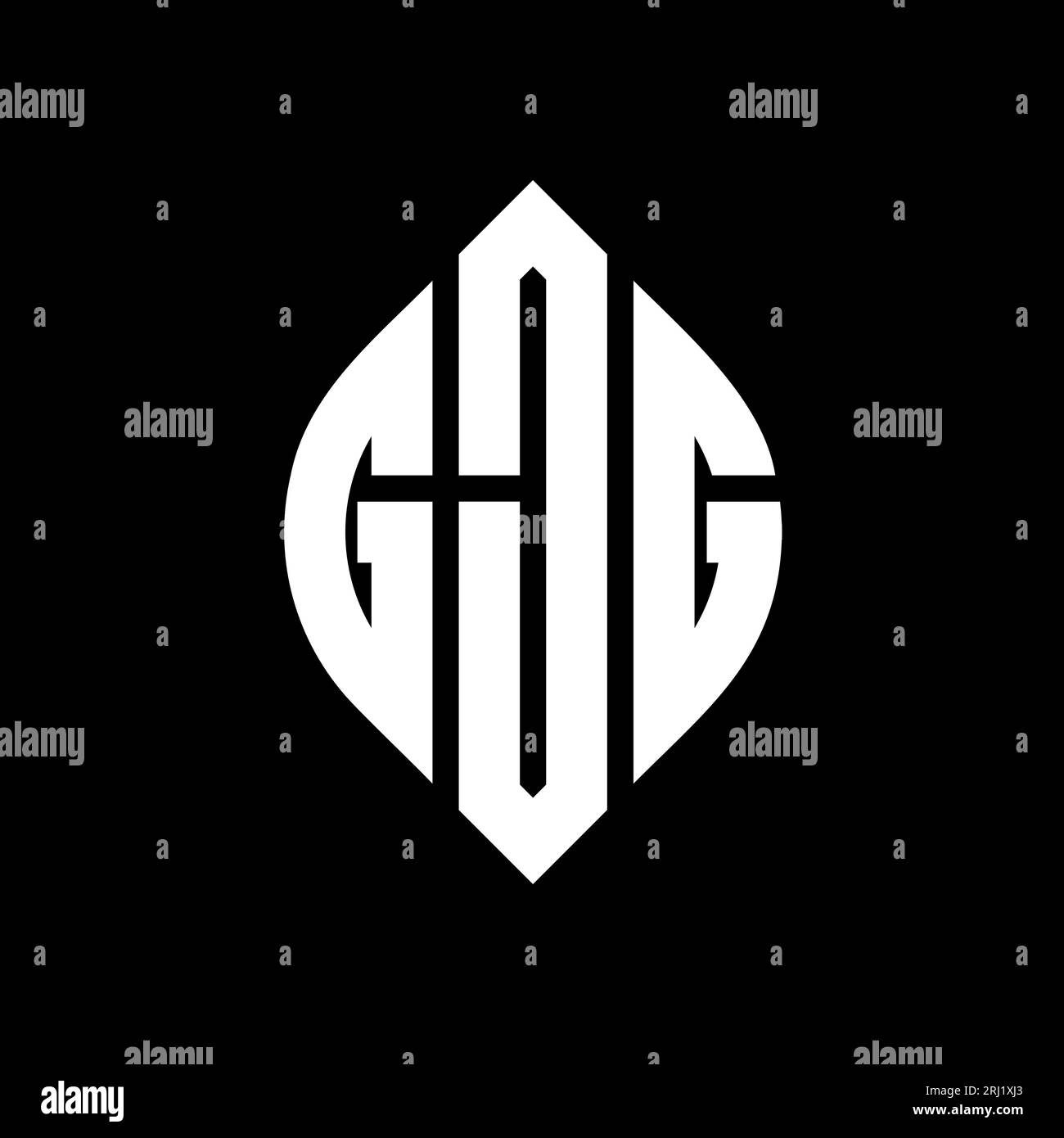 GJG circle letter logo design with circle and ellipse shape. GJG ...