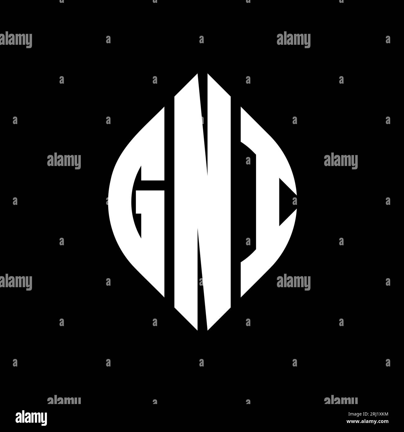 GNI circle letter logo design with circle and ellipse shape. GNI ...