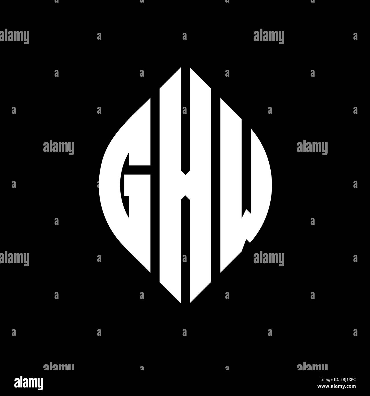 GXW circle letter logo design with circle and ellipse shape. GXW ...