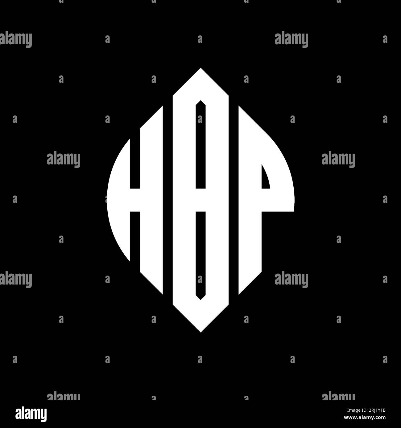 HBP circle letter logo design with circle and ellipse shape. HBP ...