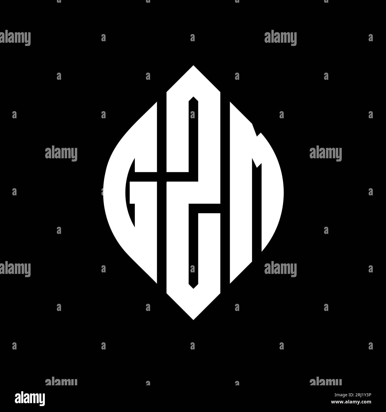 GZM circle letter logo design with circle and ellipse shape. GZM ...