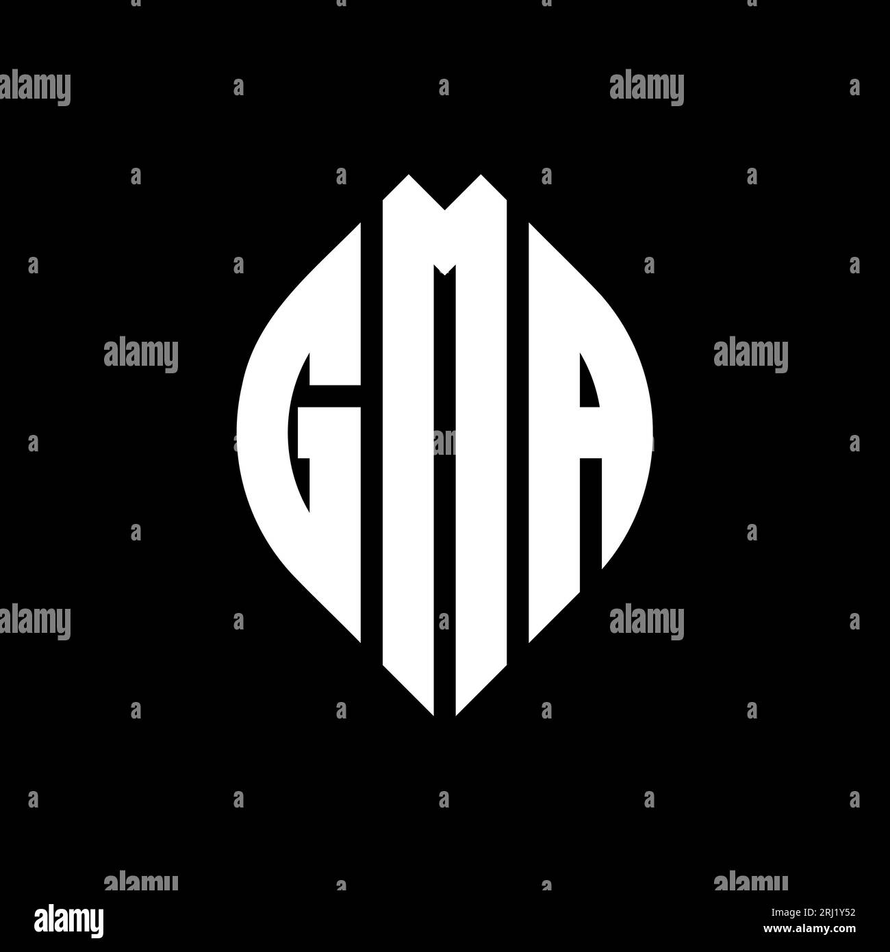 GMA circle letter logo design with circle and ellipse shape. GMA ...
