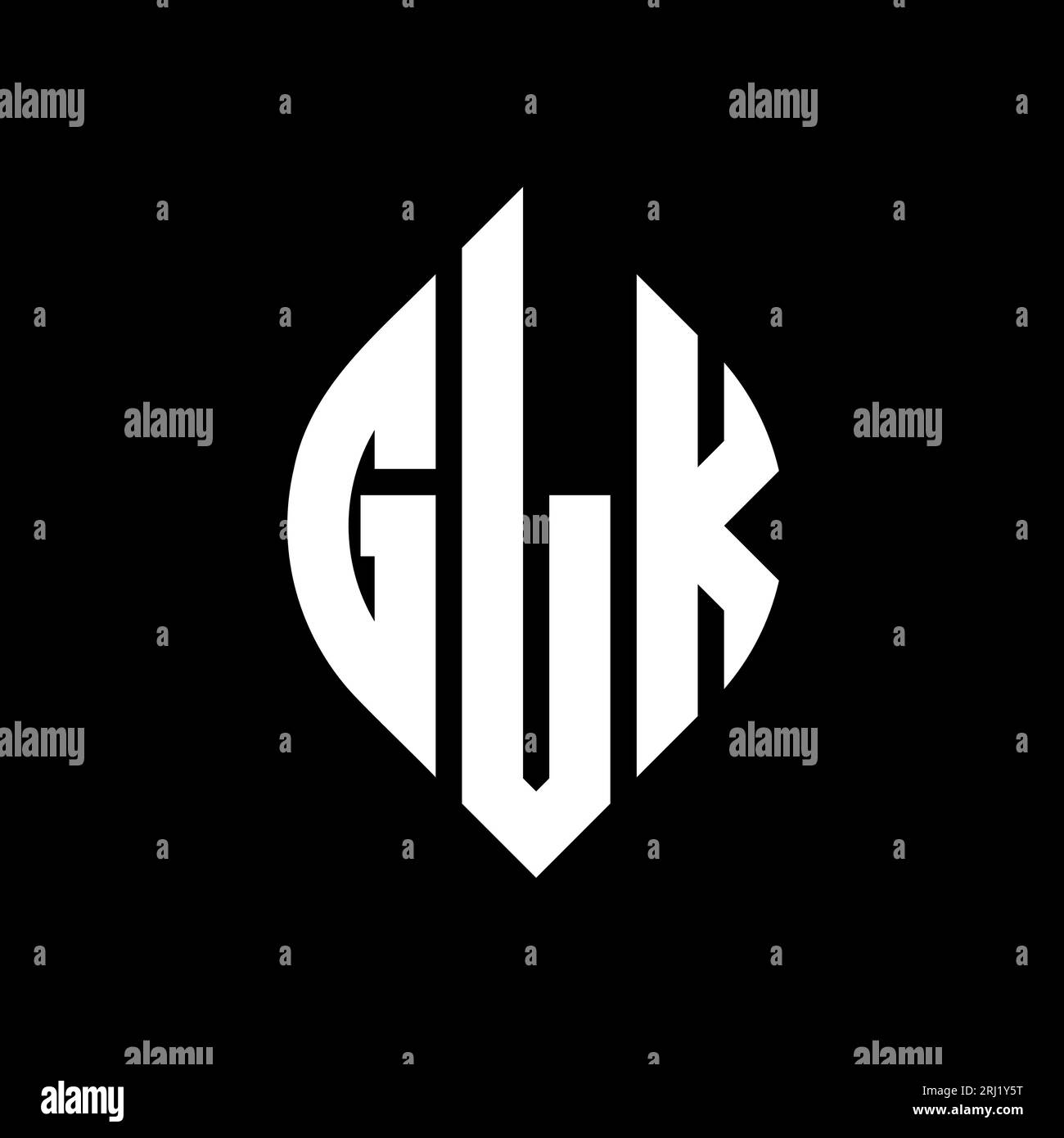 GLK circle letter logo design with circle and ellipse shape. GLK ...