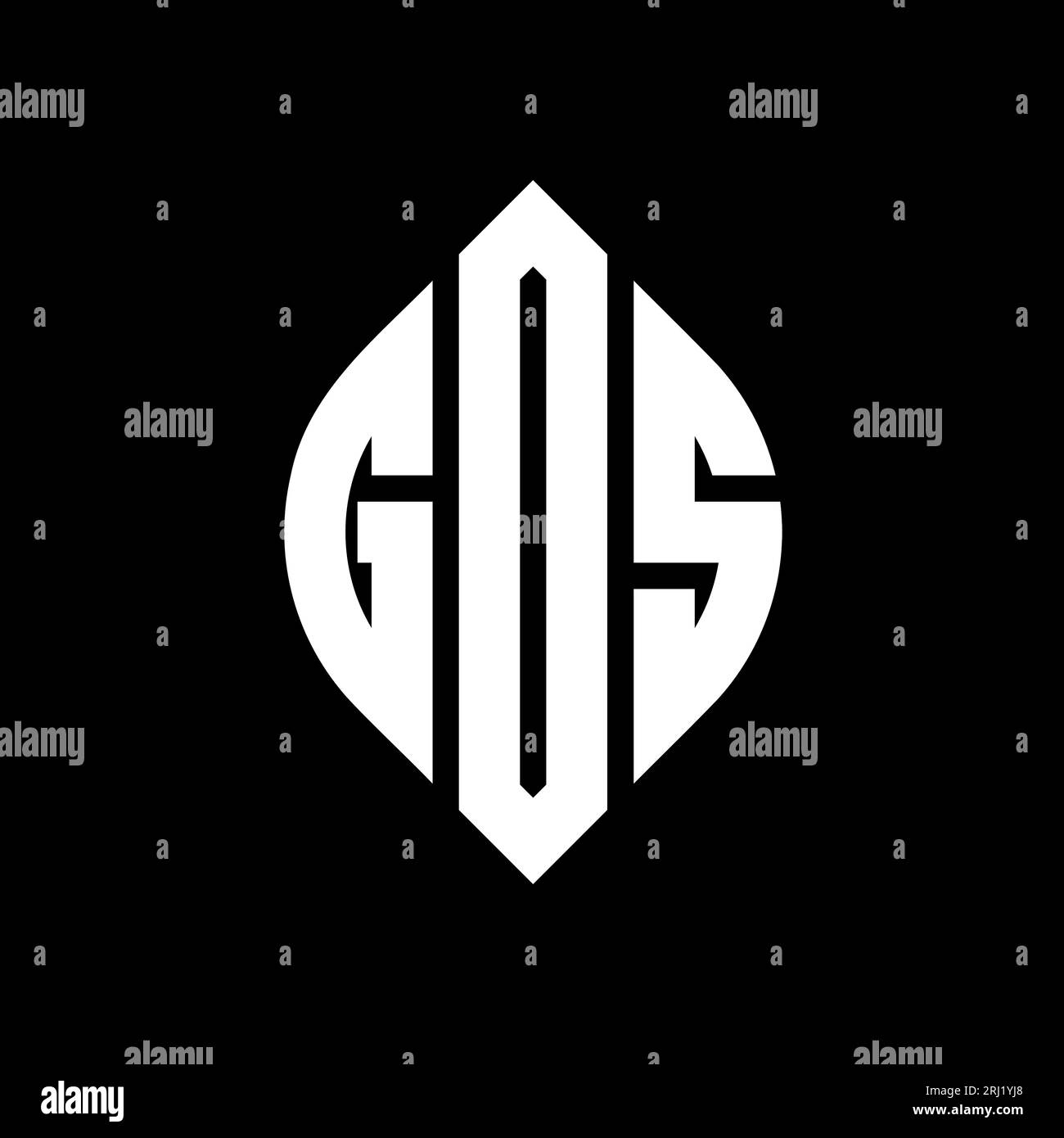 GOS circle letter logo design with circle and ellipse shape. GOS ...