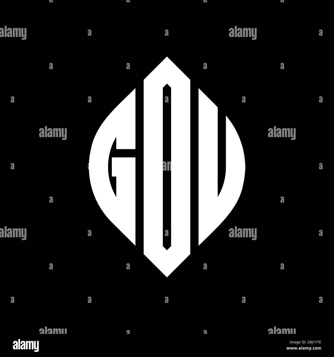 GOU circle letter logo design with circle and ellipse shape. GOU ...