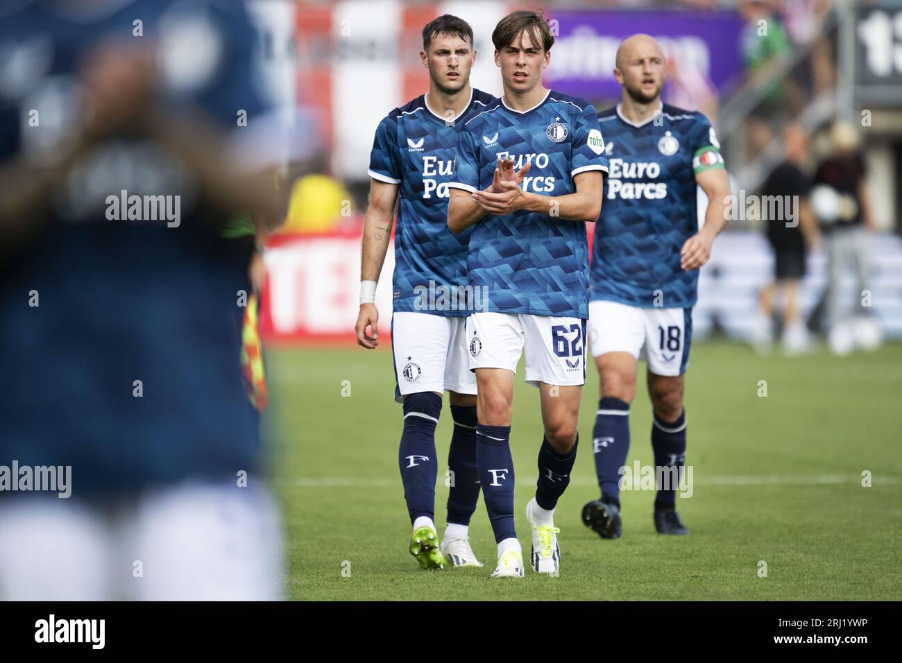 ROTTERDAM - Santiago Gimenez, Leo Sauer,Gernot Trauner of Feyenoord ...