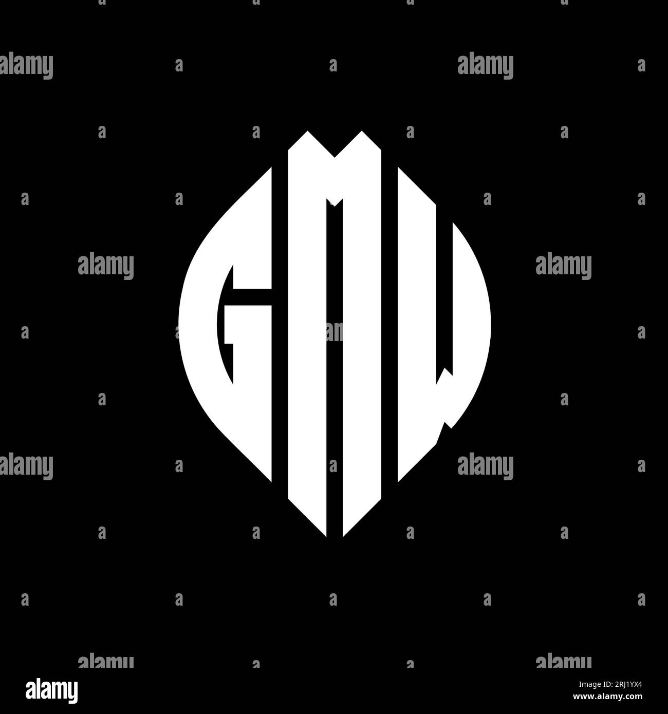 GMW circle letter logo design with circle and ellipse shape. GMW ...