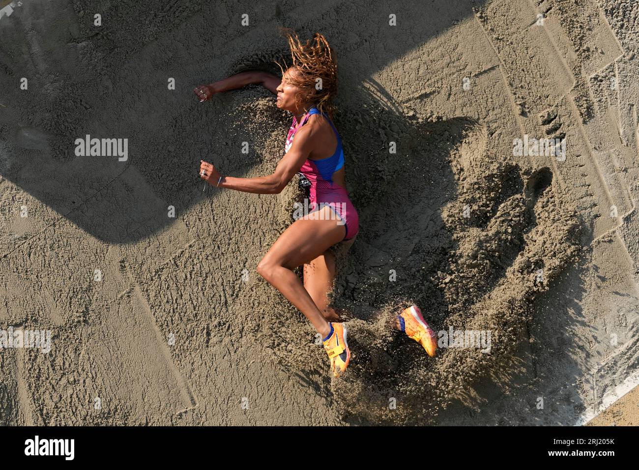 Tara Davis-Woodhall, of the United States, competes in the Women's long ...