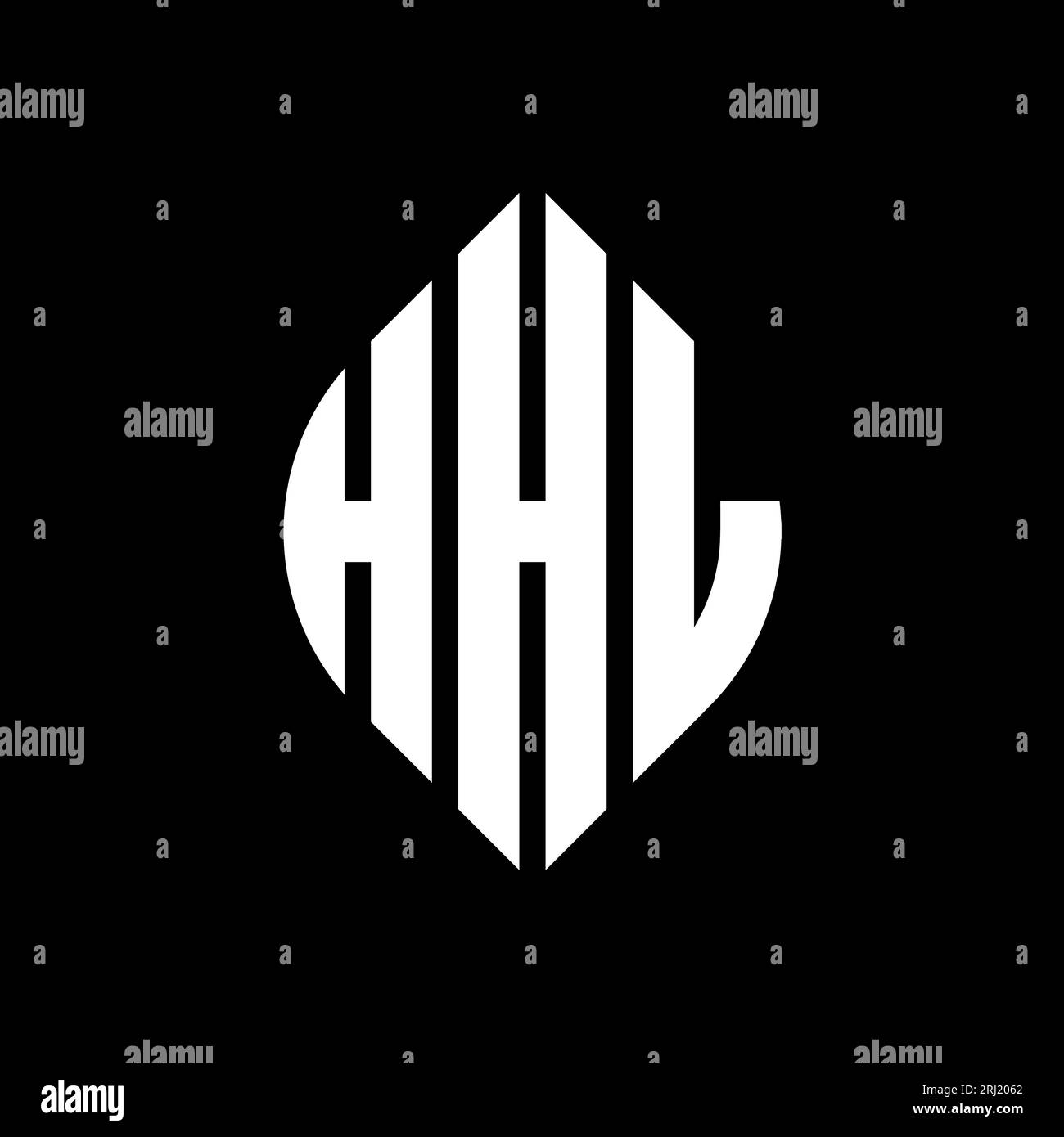 HHL circle letter logo design with circle and ellipse shape. HHL ...