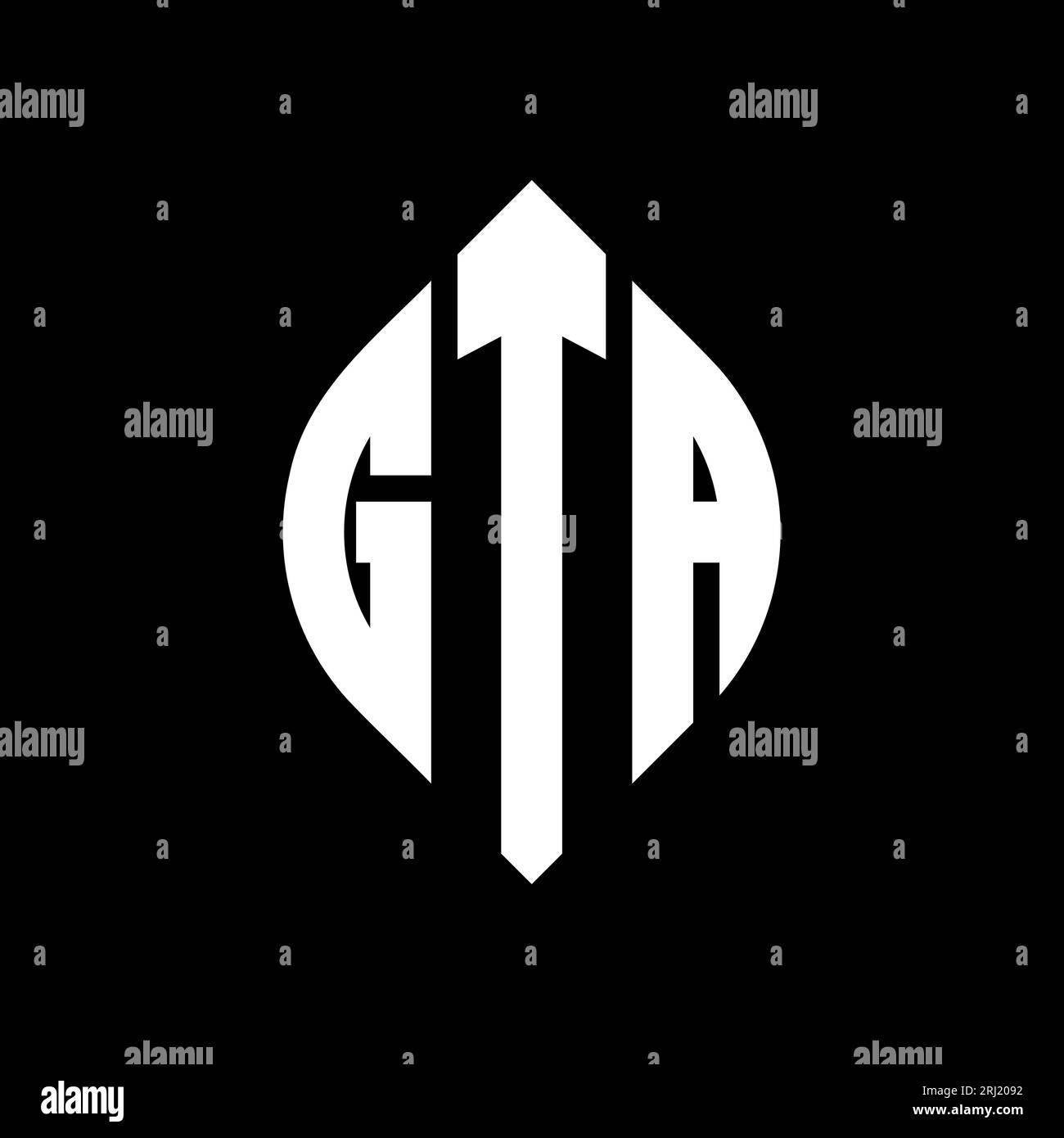 GTA circle letter logo design with circle and ellipse shape. GTA ...
