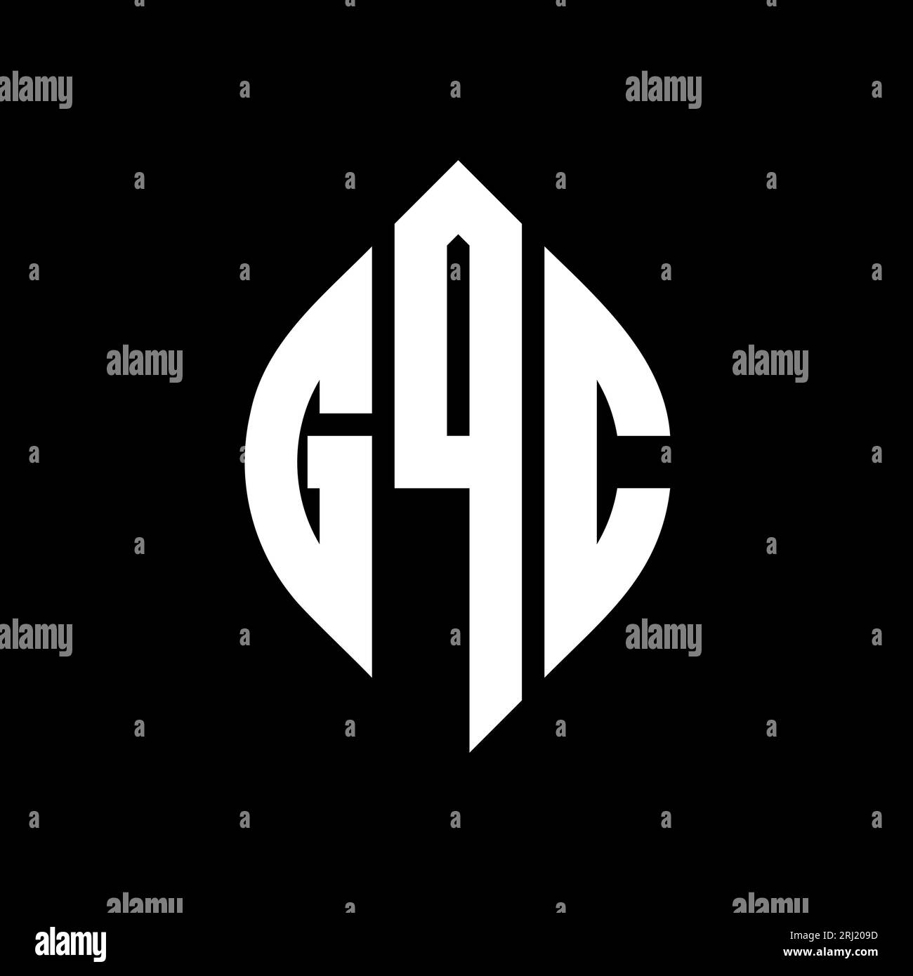 GQC circle letter logo design with circle and ellipse shape. GQC ...