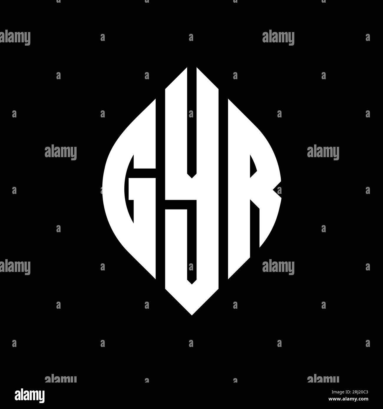 GYR circle letter logo design with circle and ellipse shape. GYR ...