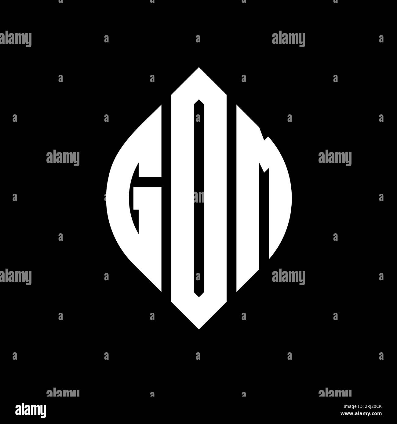 GOM circle letter logo design with circle and ellipse shape. GOM ...
