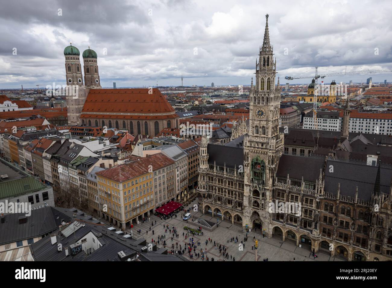 View of Marienplatz from St Peters Church Stock Photo - Alamy