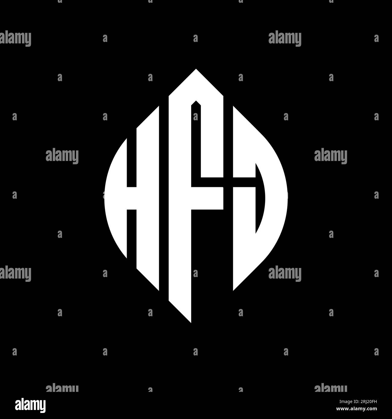 HFJ circle letter logo design with circle and ellipse shape. HFJ ...