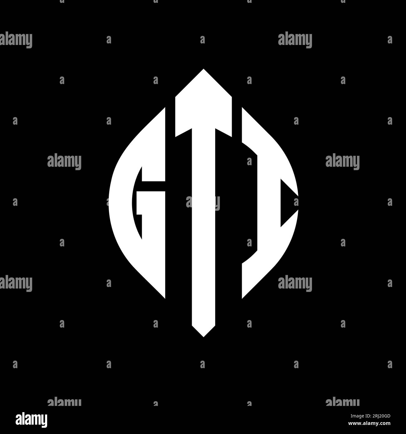 GTI circle letter logo design with circle and ellipse shape. GTI ...