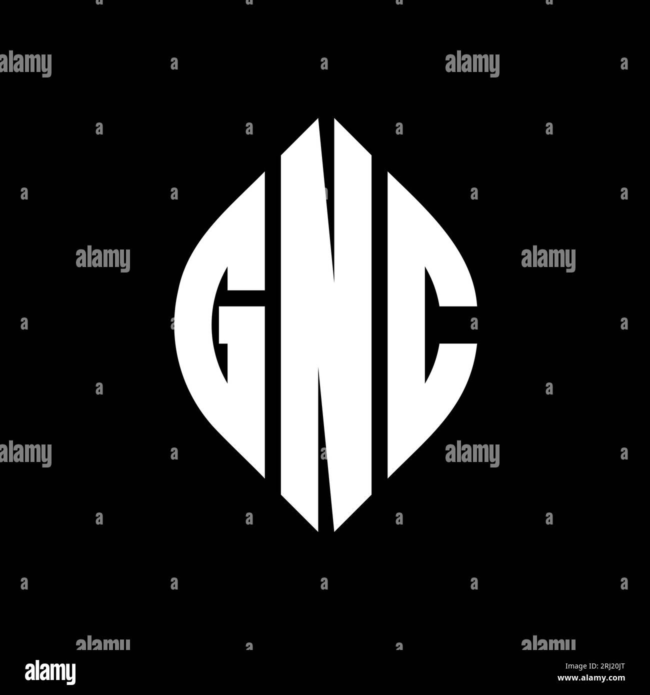 GNC circle letter logo design with circle and ellipse shape. GNC ...