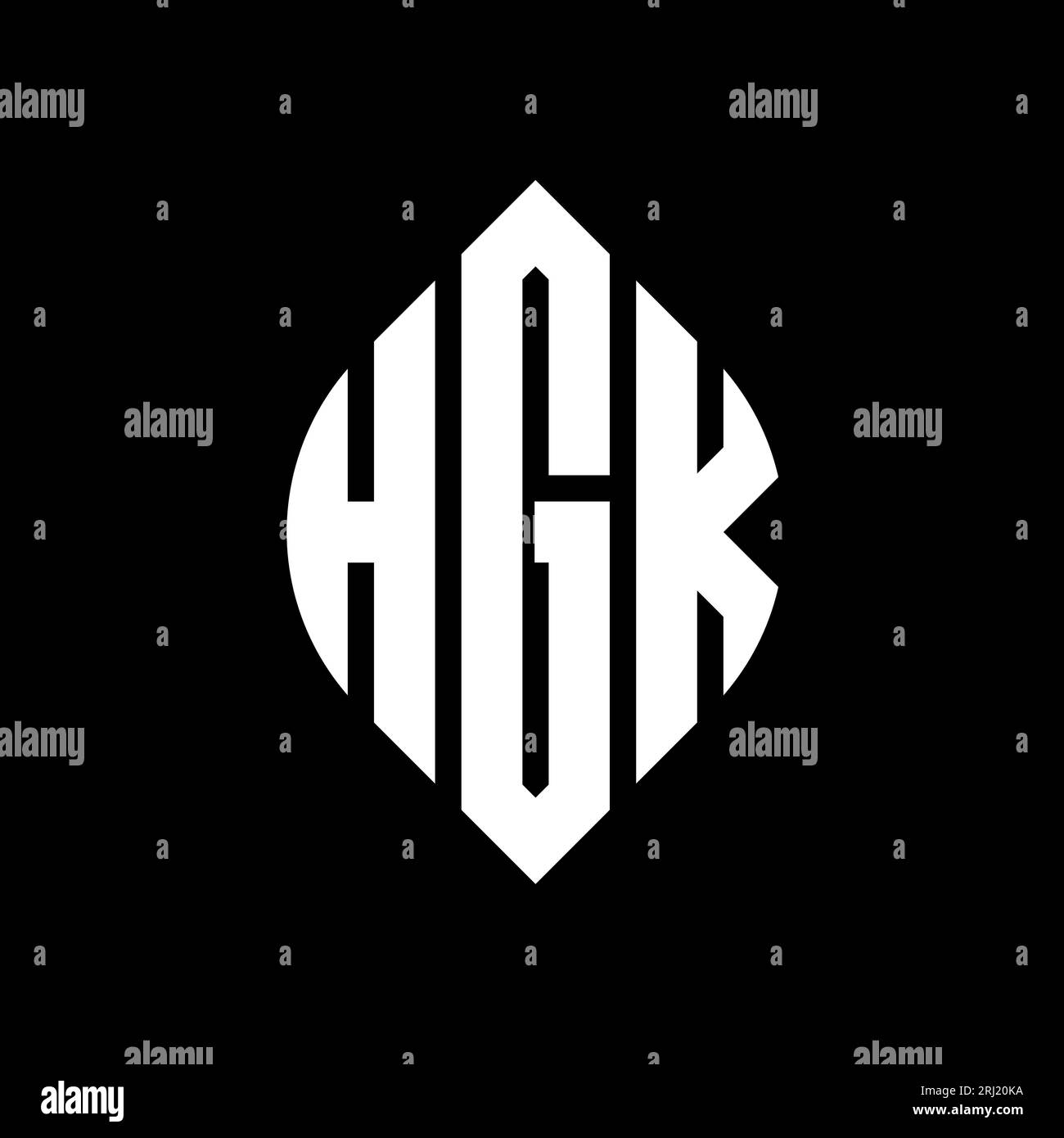 HGK circle letter logo design with circle and ellipse shape. HGK ...