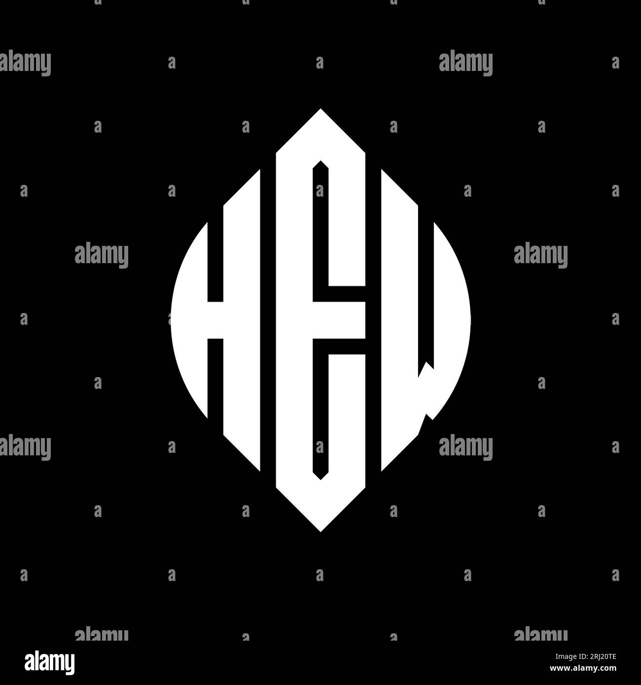 HEW circle letter logo design with circle and ellipse shape. HEW ...