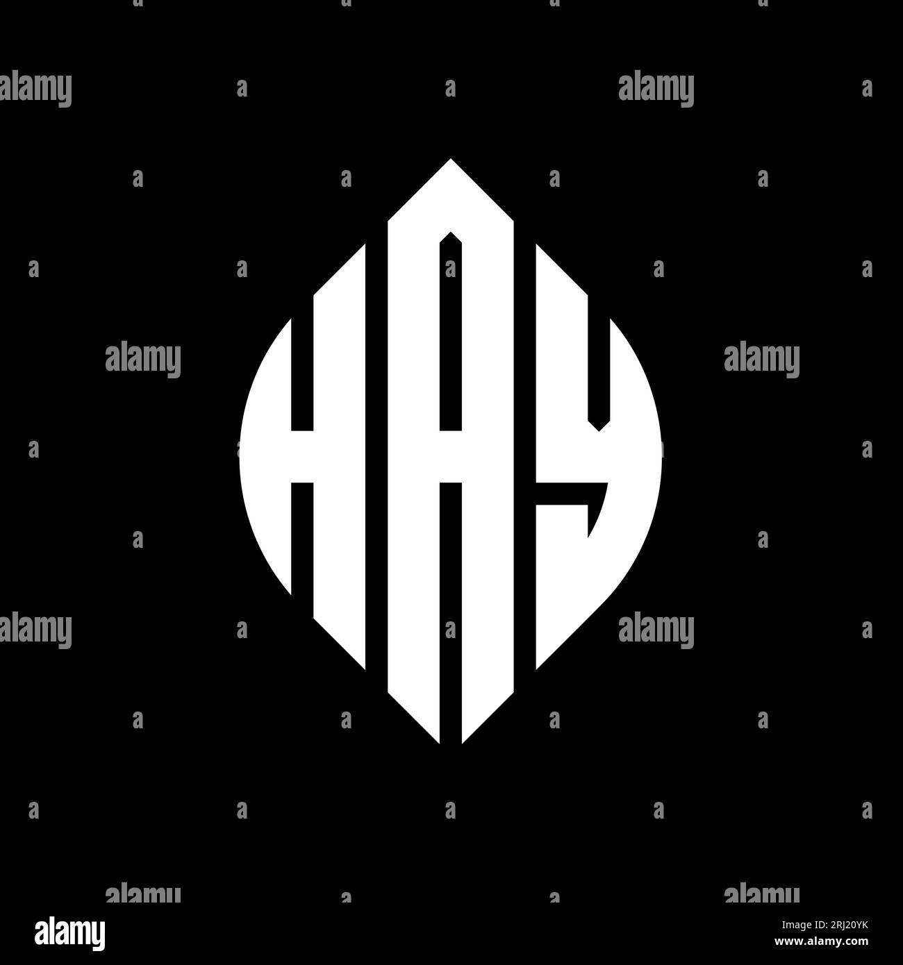 HAY circle letter logo design with circle and ellipse shape. HAY ...