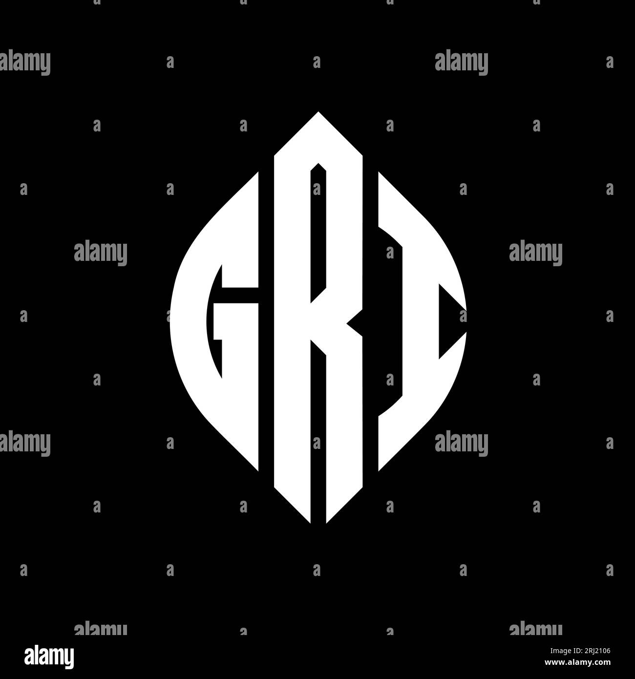 GRI circle letter logo design with circle and ellipse shape. GRI ...