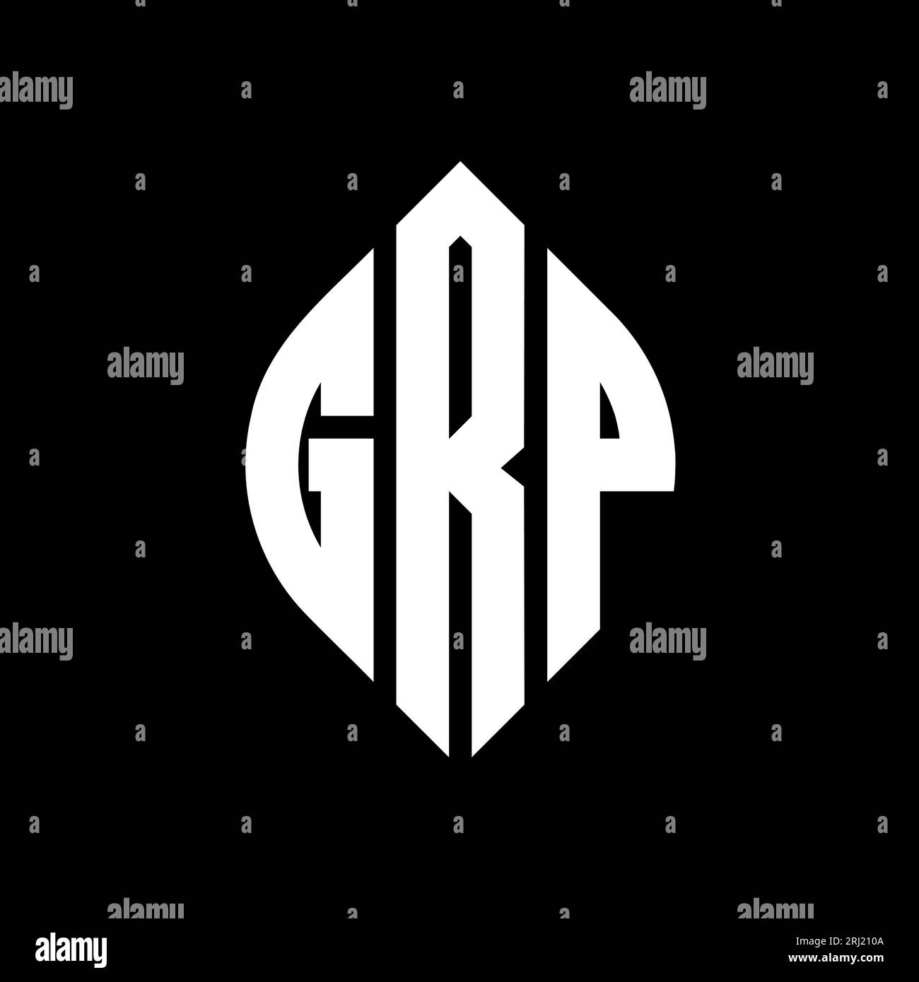 GRP circle letter logo design with circle and ellipse shape. GRP ...