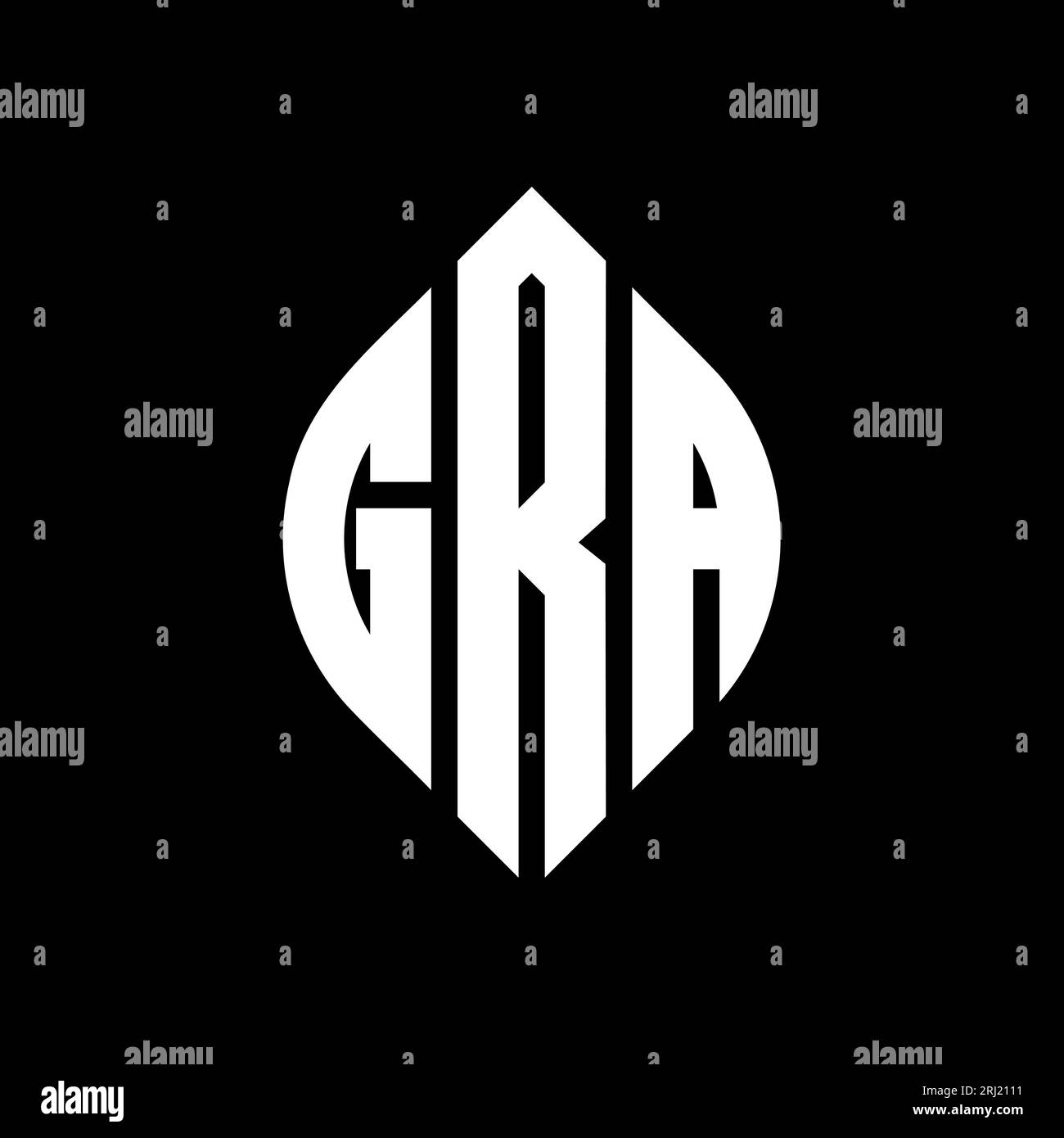 GRA circle letter logo design with circle and ellipse shape. GRA ...