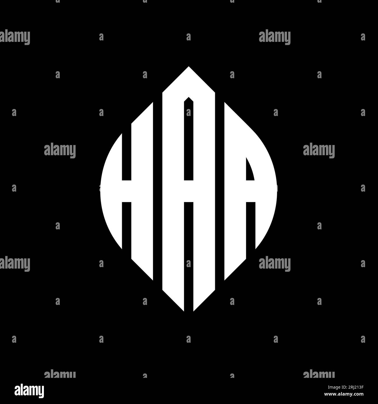 HAA circle letter logo design with circle and ellipse shape. HAA ...