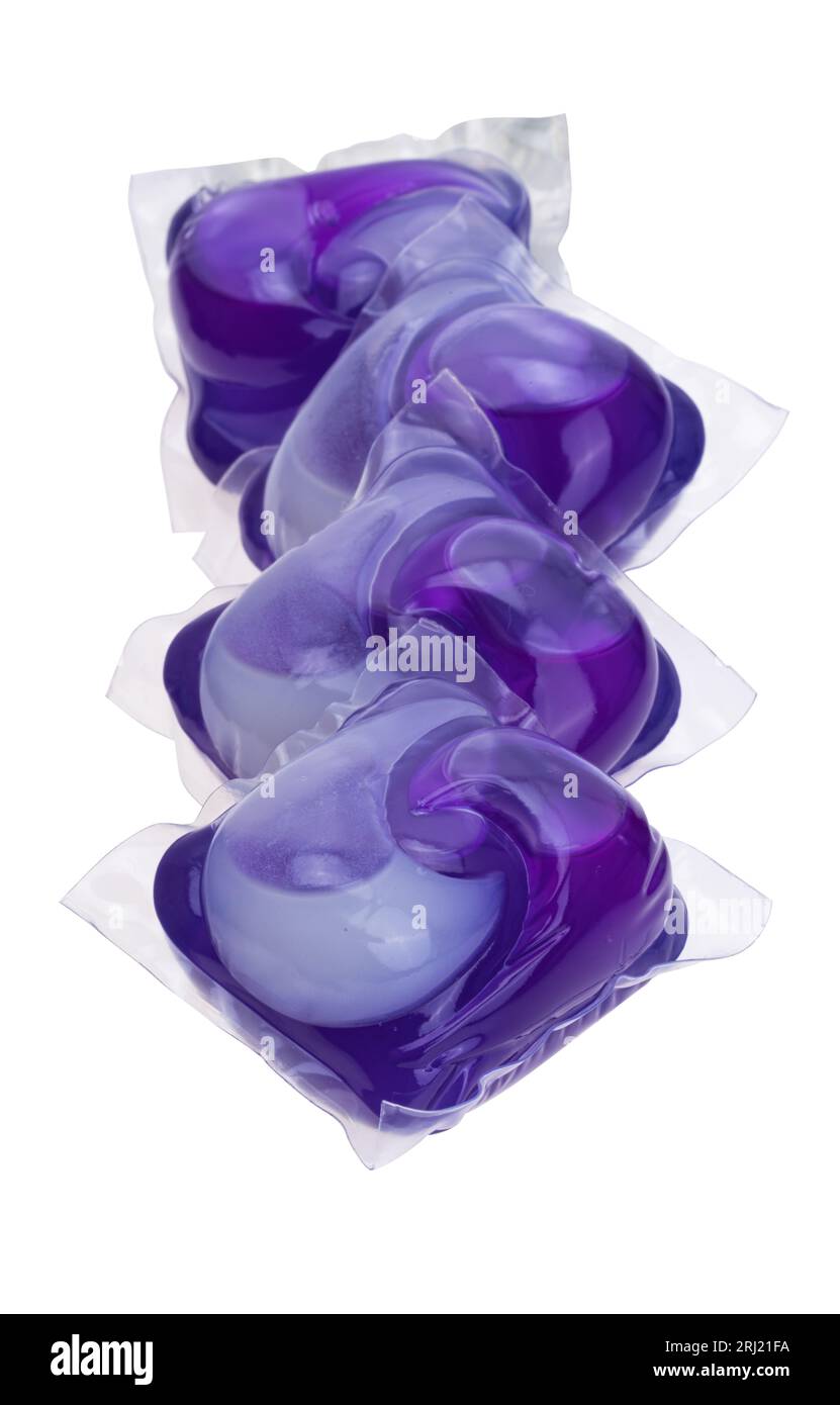 laundry capsules isolated on white background Stock Photo - Alamy