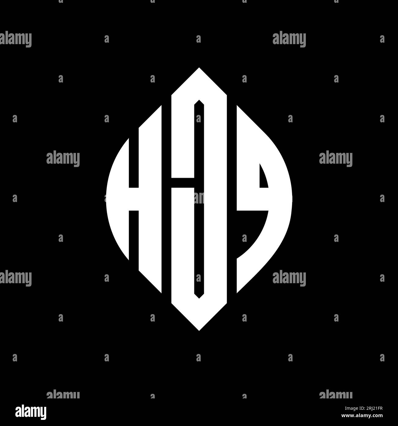 HJQ circle letter logo design with circle and ellipse shape. HJQ ...