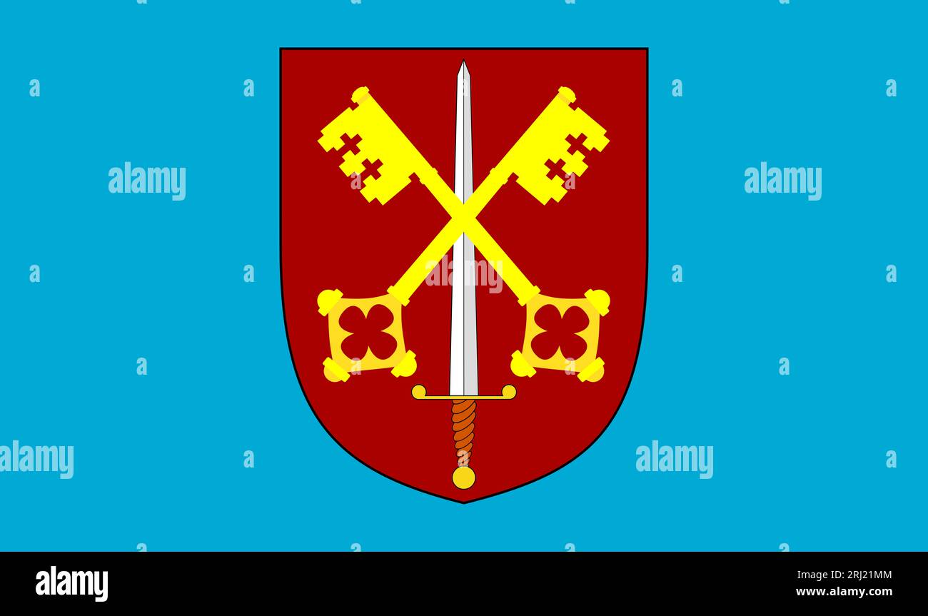 Flag of the Cathedral Church of Saint Peter in Exeter Stock Photo - Alamy