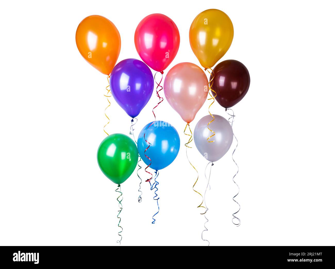 air colored balloons isolated on white background Stock Photo - Alamy