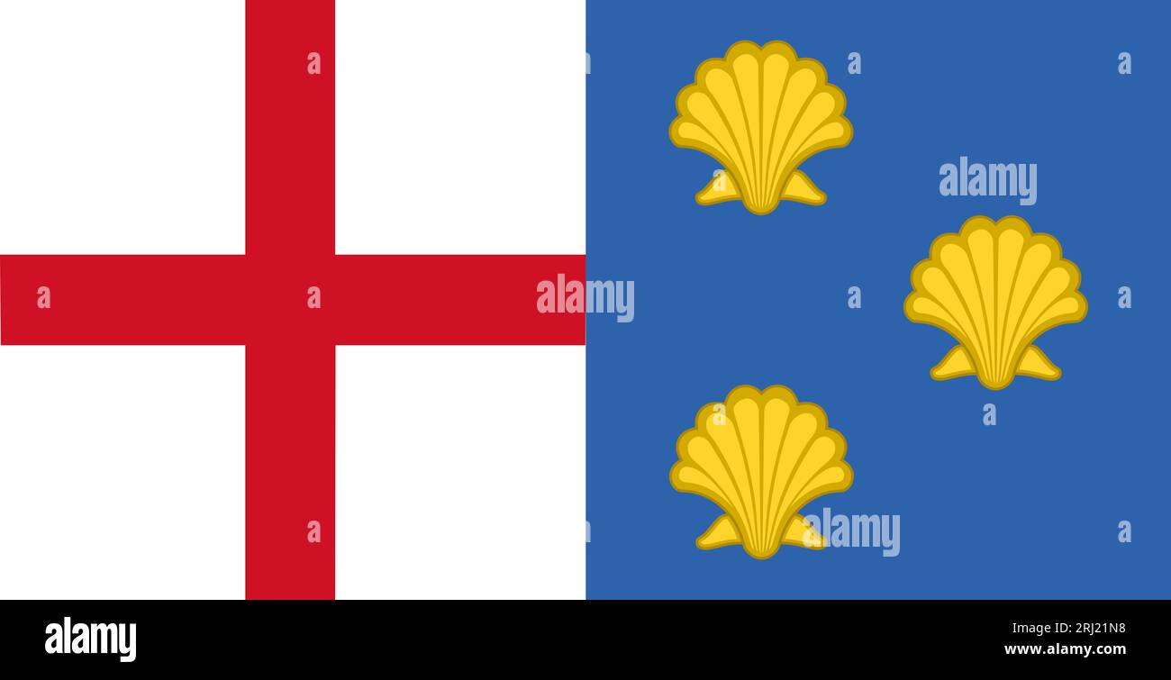 Flag of the Church of St James the Great Birlingham Stock Photo - Alamy