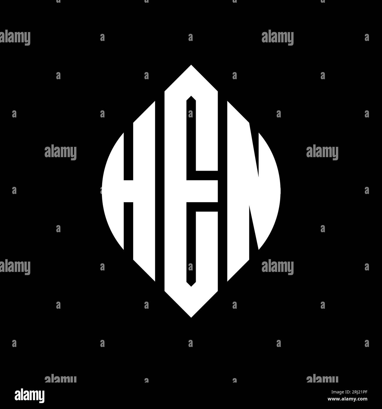 HEN circle letter logo design with circle and ellipse shape. HEN ...