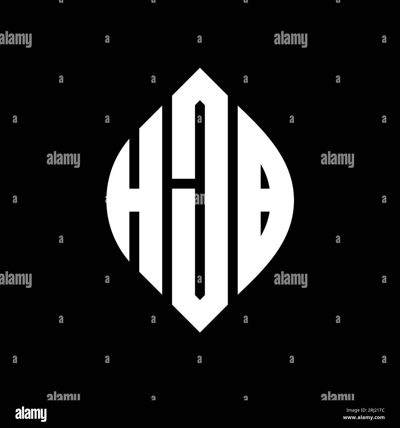 HJB circle letter logo design with circle and ellipse shape. HJB ...