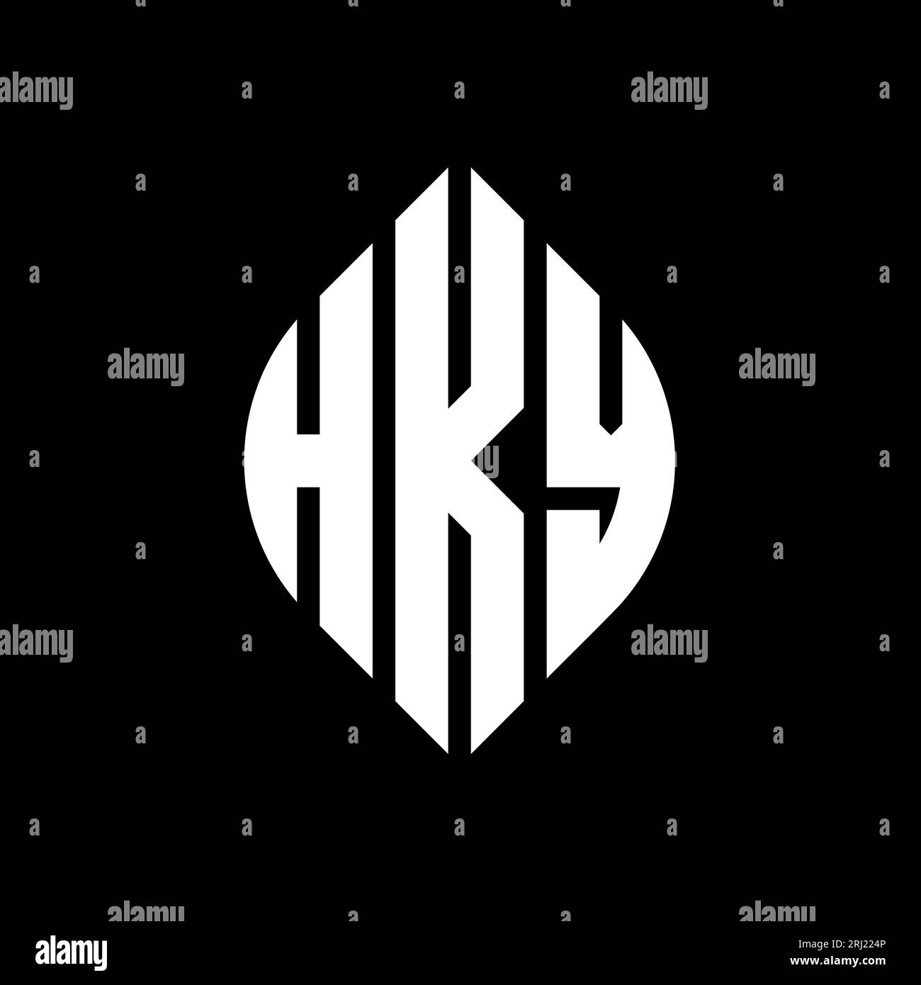 HKY circle letter logo design with circle and ellipse shape. HKY ...