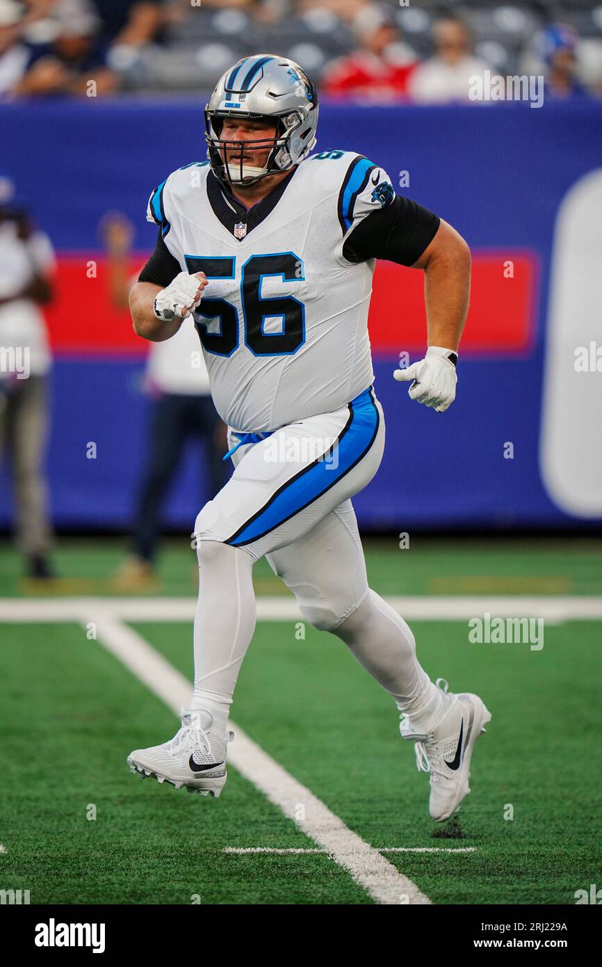 Carolina Panthers center Bradley Bozeman (56) enters the field before ...