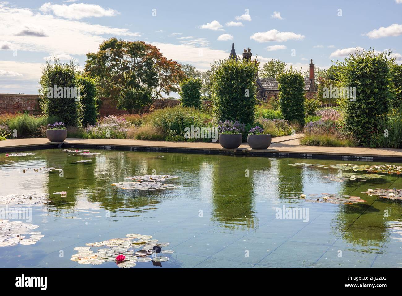 Water feature at the RHS garden Bridgewater in Salford is a popular ...