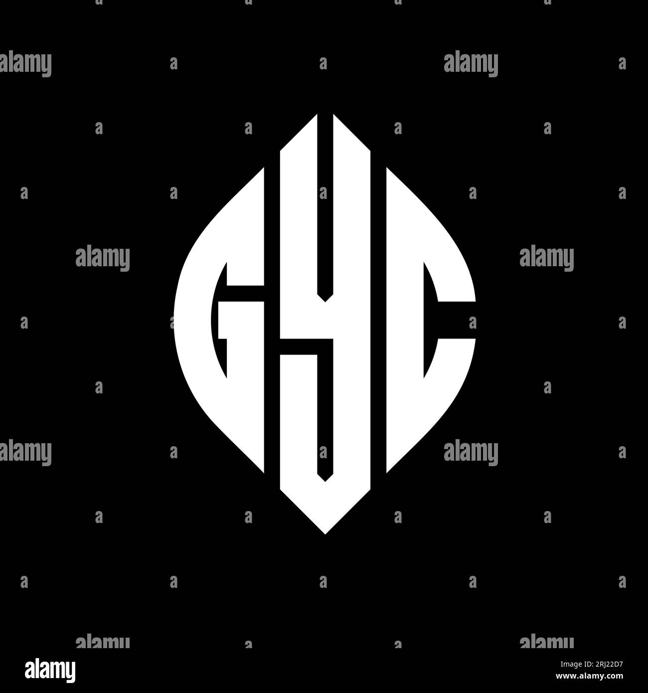 GYC circle letter logo design with circle and ellipse shape. GYC ...