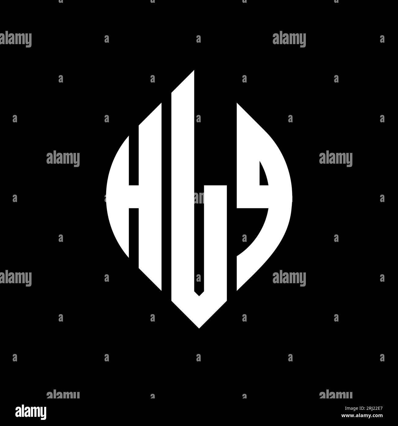 HLQ circle letter logo design with circle and ellipse shape. HLQ ...