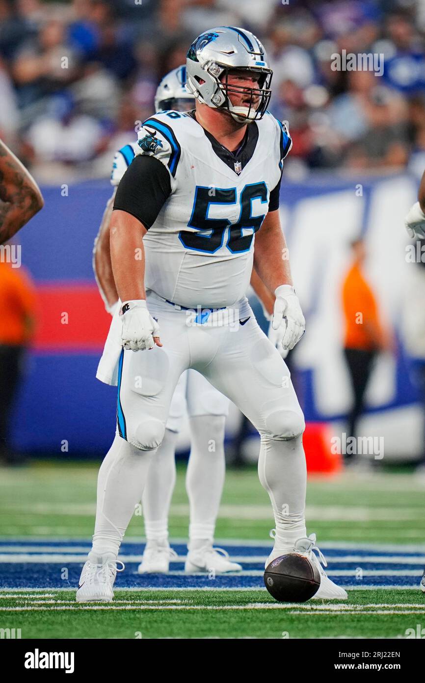 Carolina Panthers center Bradley Bozeman (56) approaches the ball ...