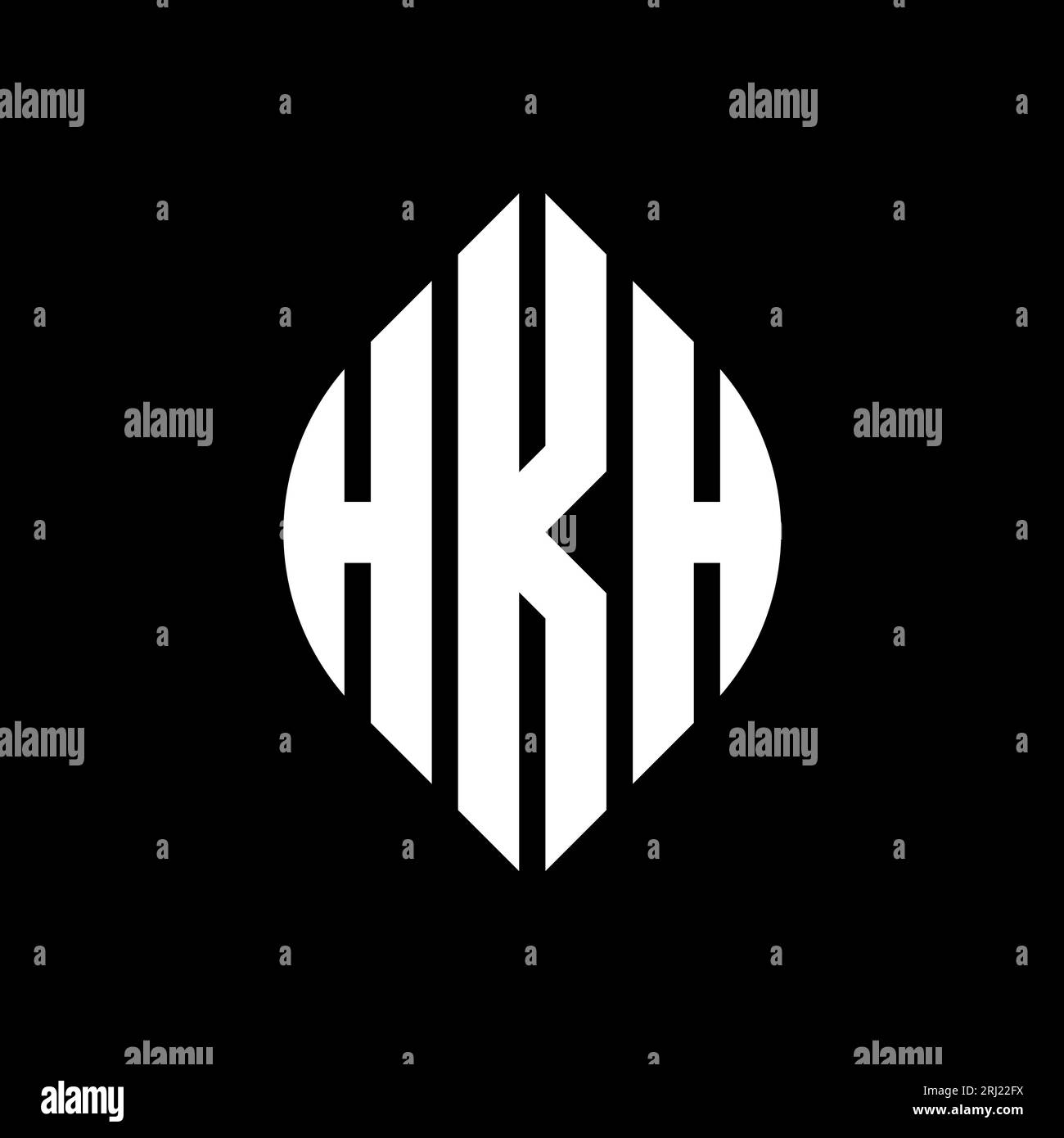 HKH circle letter logo design with circle and ellipse shape. HKH ...