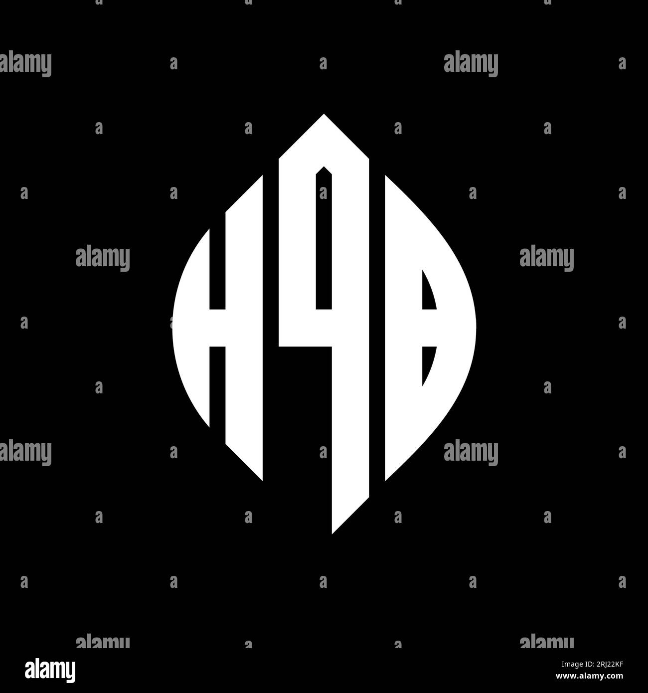 HQB circle letter logo design with circle and ellipse shape. HQB ellipse letters with ...