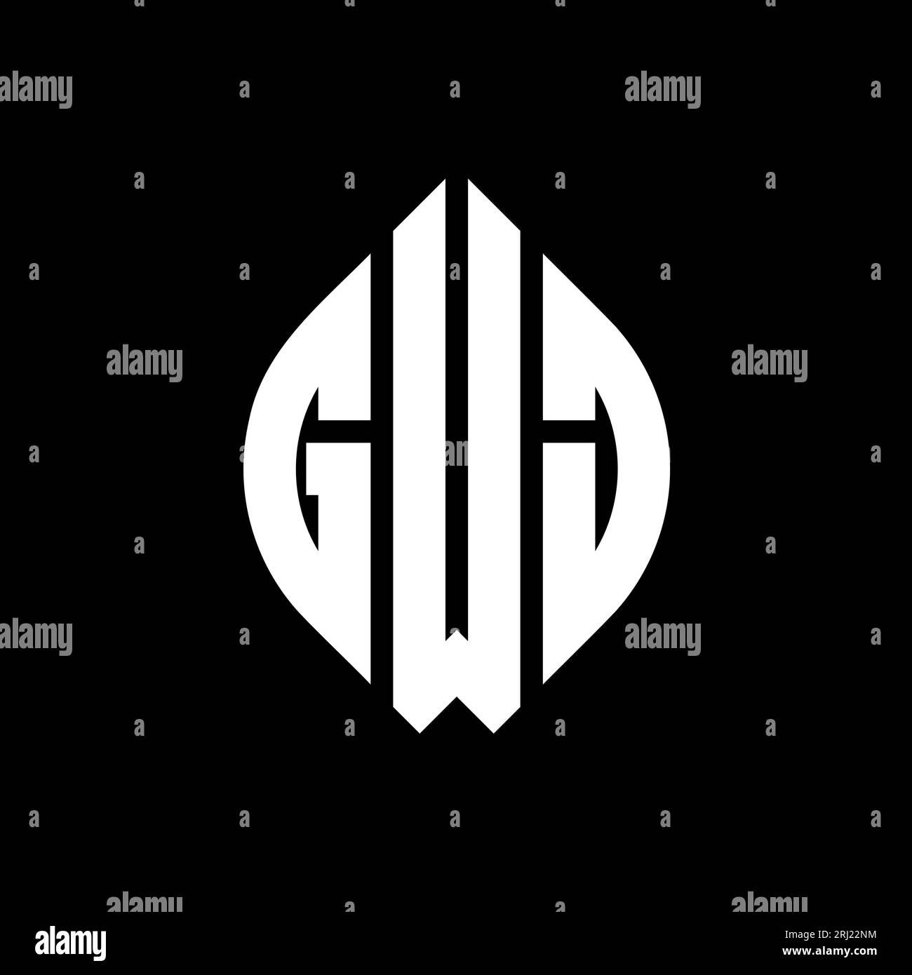GWJ circle letter logo design with circle and ellipse shape. GWJ ...